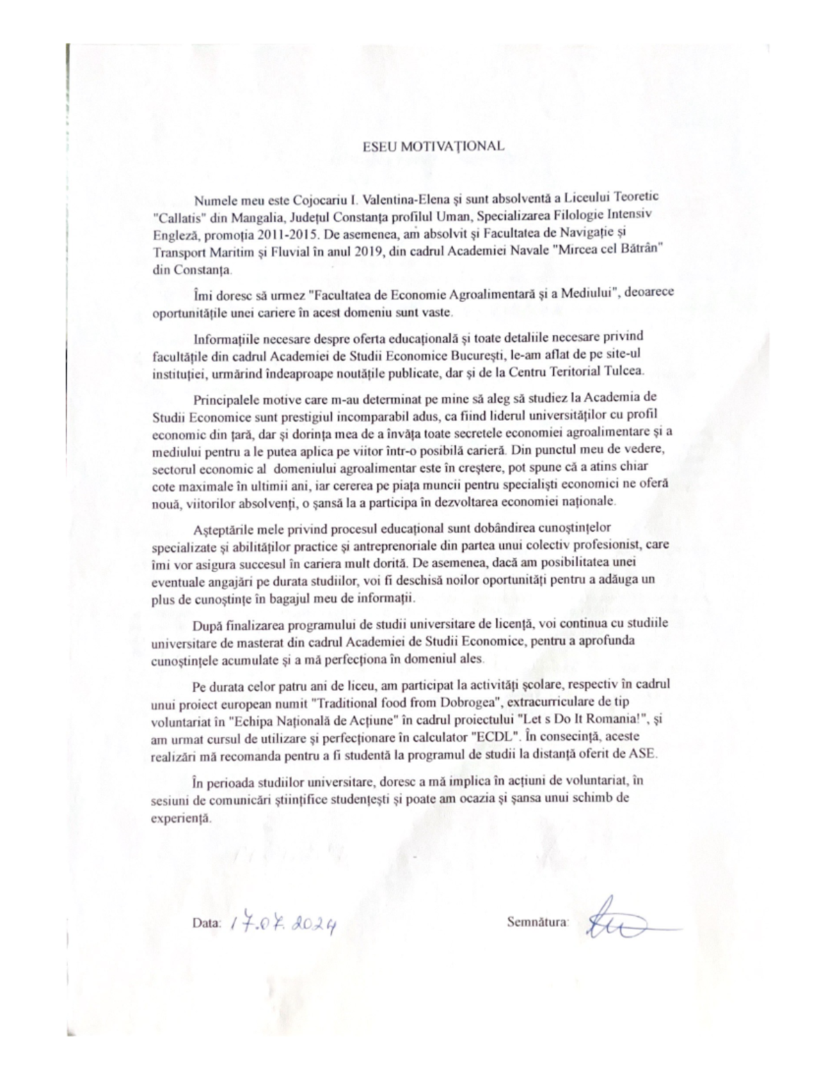 ESEU Motivational - ESEU MOTIVATIONAL Numele meu este Cojocariu I. si ...