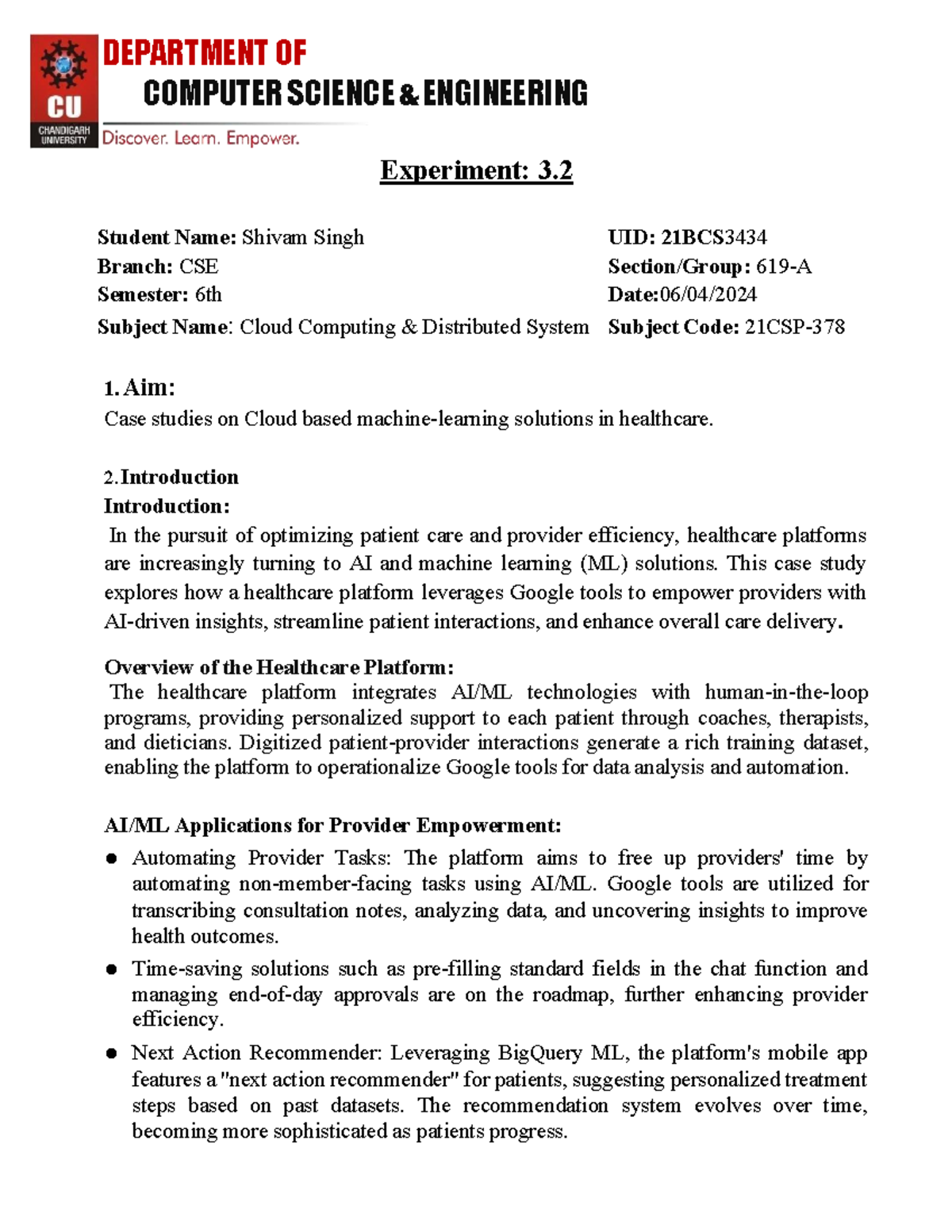 3.2-1cc case study - DEPARTMENT OF COMPUTER SCIENCE & ENGINEERING ...