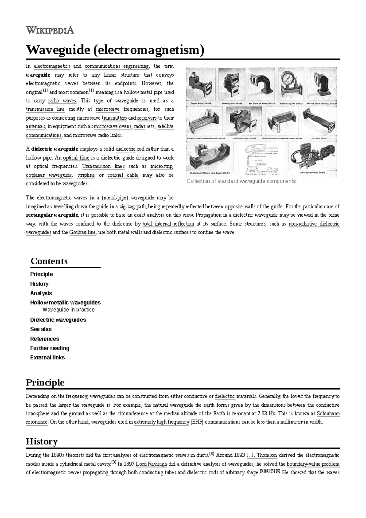 Waveguide (electromagnetism) - However, the original[1] and most common ...