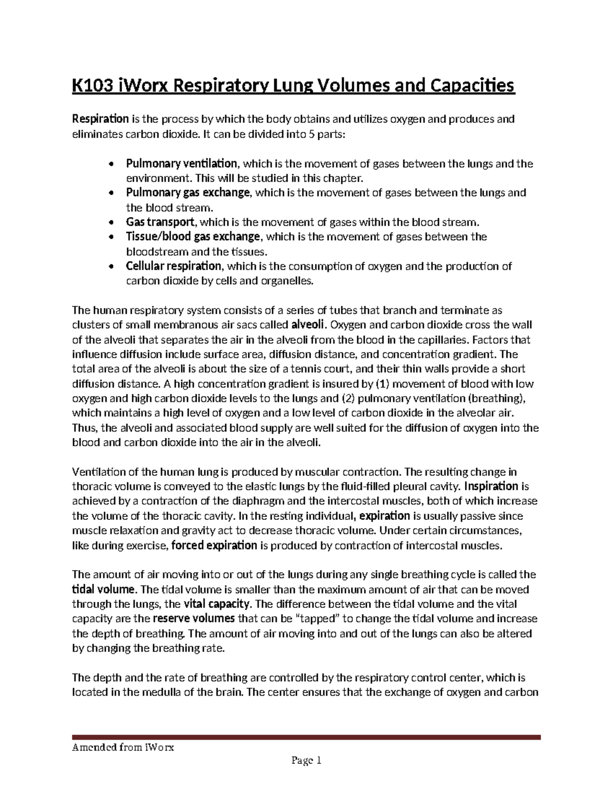 Week 14 i Worx Respiration Lab - K103 iWorx Respiratory Lung Volumes ...