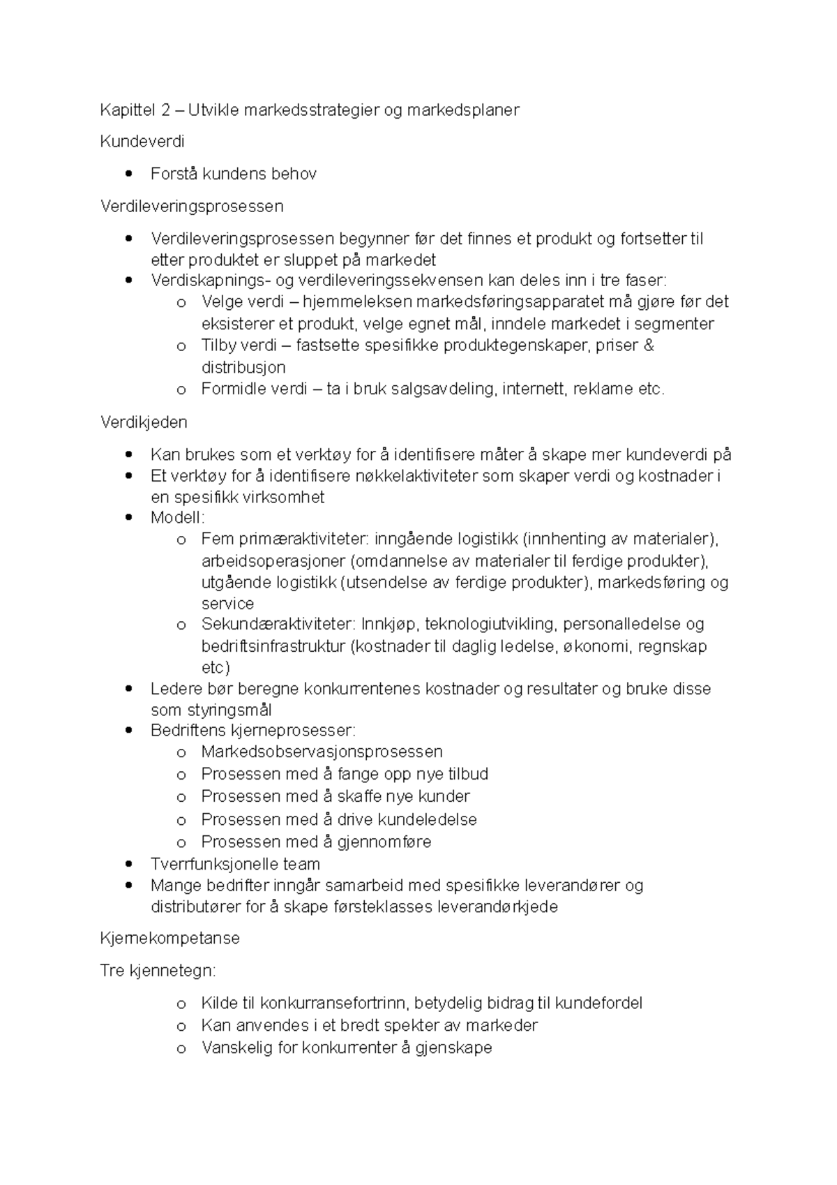 Kapittel 2 - Utvikle markedsstrategier og markedsplaner - Kapittel 2 – Utvikle markedsstrategier ...