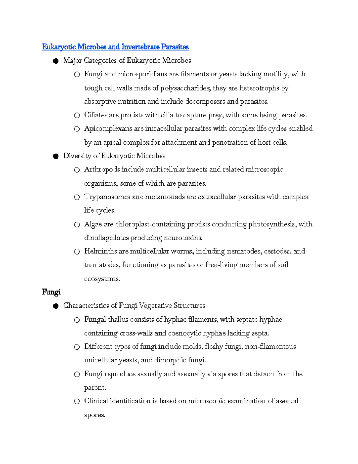 Week 6i - Eukaryotes of Microbiology - Eukaryotic Microbes and ...