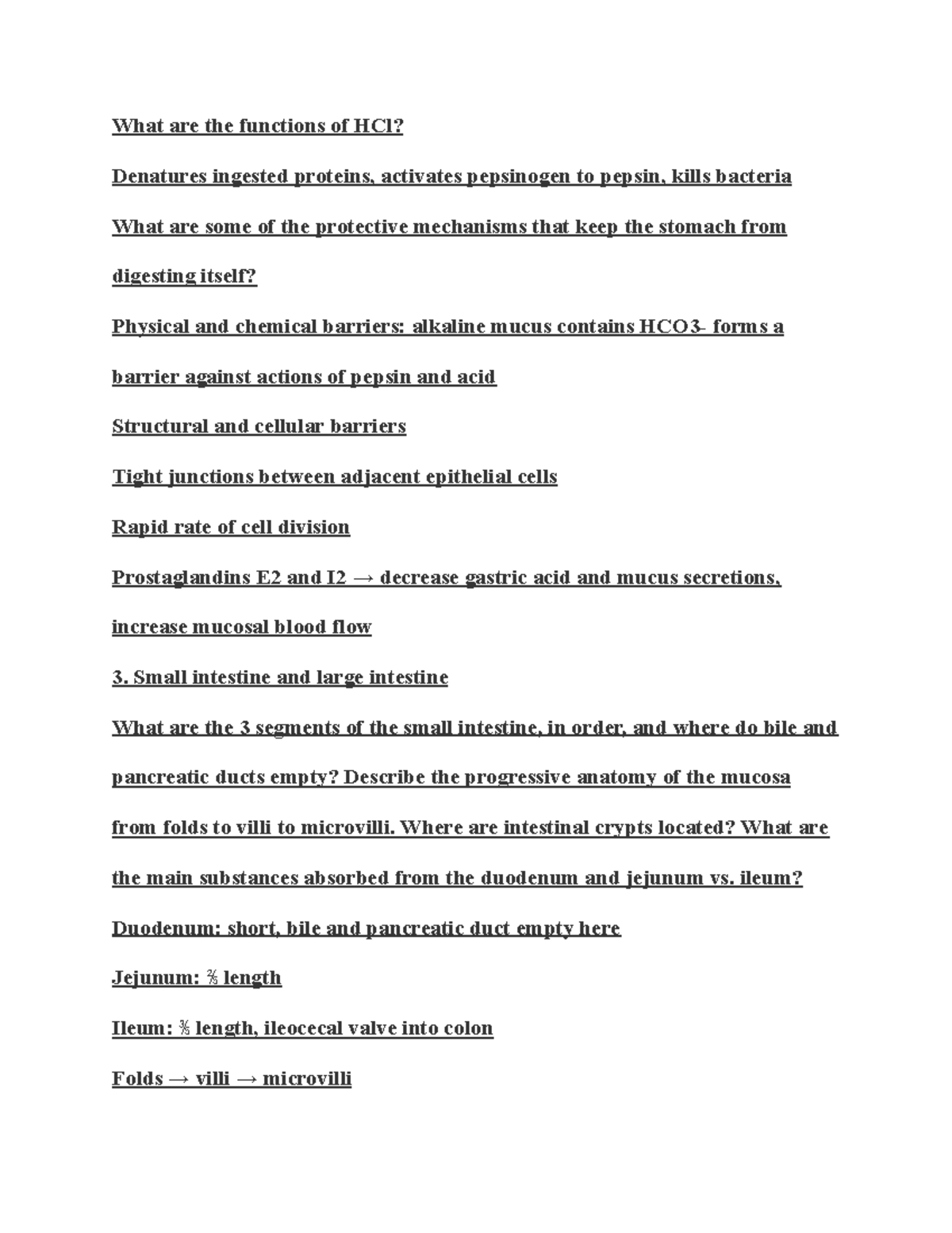 Functions of HCl - This is notes from Human Physiology at UGA - BIOL ...