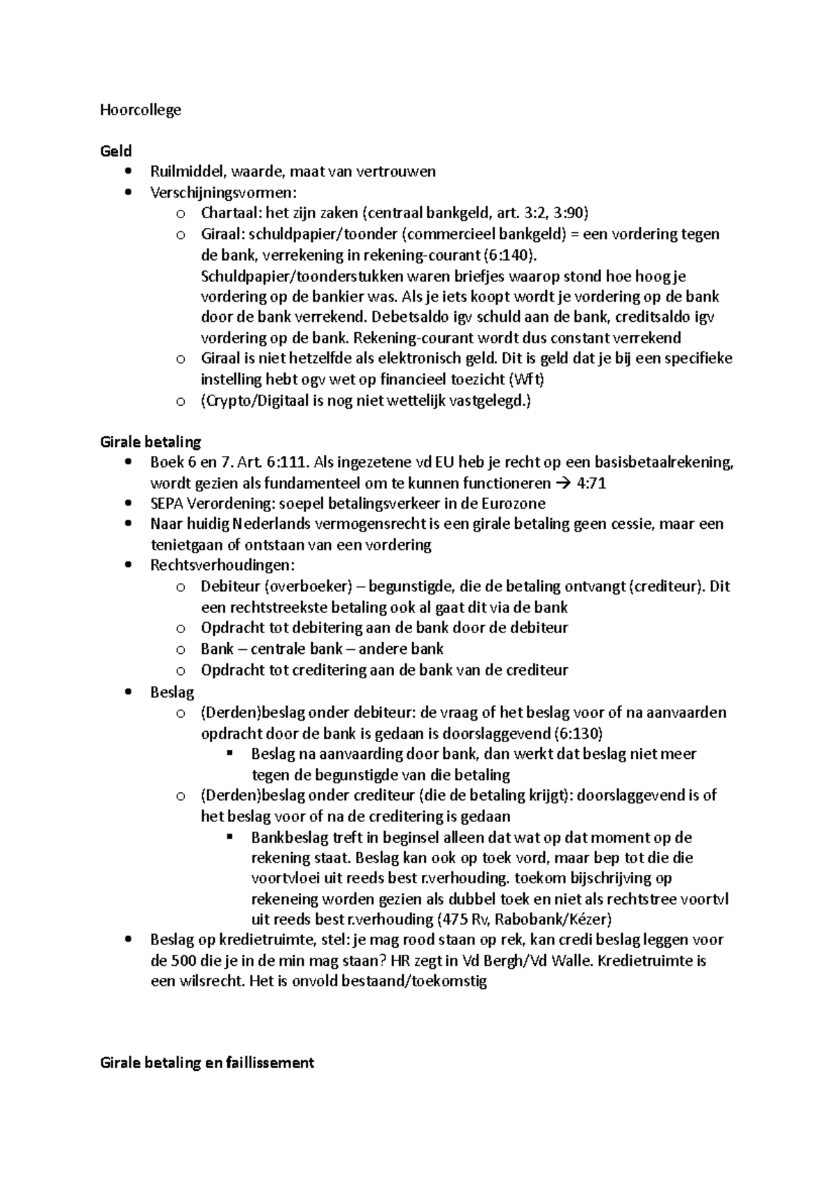 Goederen week 6 - Aantekeningen HC6 - Hoorcollege Geld Ruilmiddel ...
