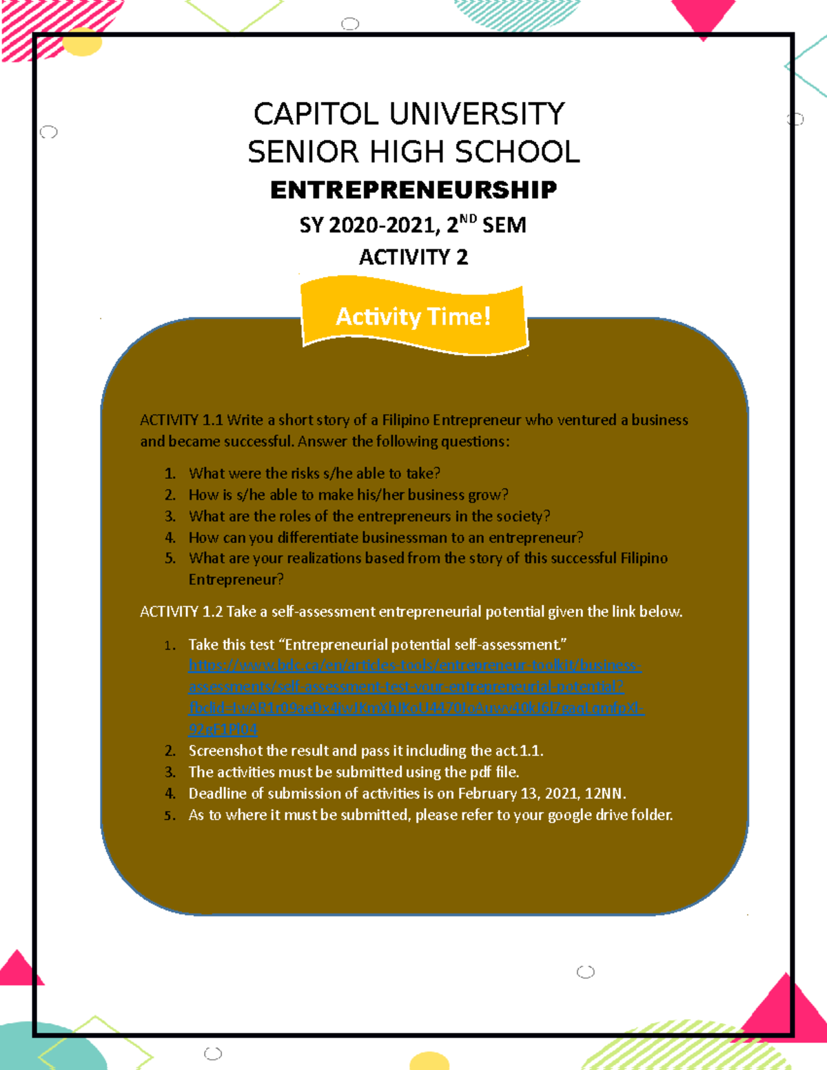 Module-2-ACT - Entrep notes. This will serve as guide to students who ...