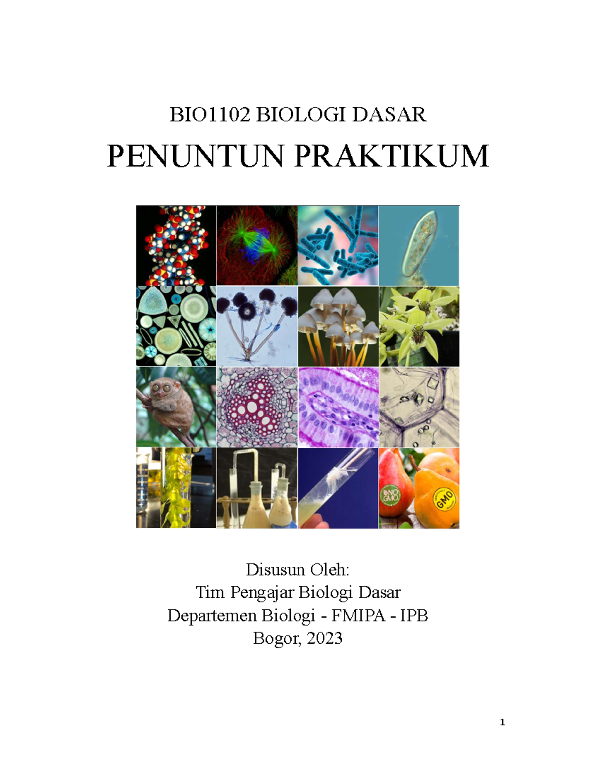 Prak 8 bio - cer - BIO1102 BIOLOGI DASAR PENUNTUN PRAKTIKUM Disusun Oleh: Tim Pengajar Biologi ...