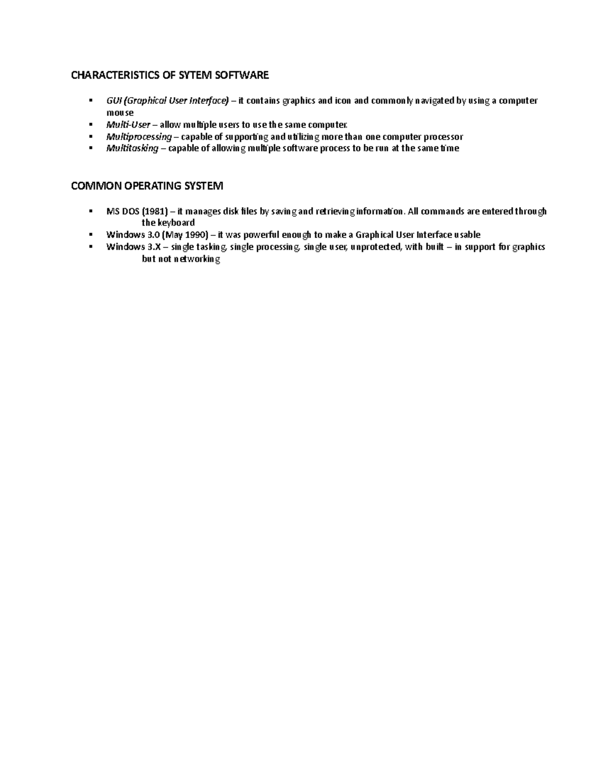 Characteristics OF Sytem Software - CHARACTERISTICS OF SYTEM SOFTWARE ...