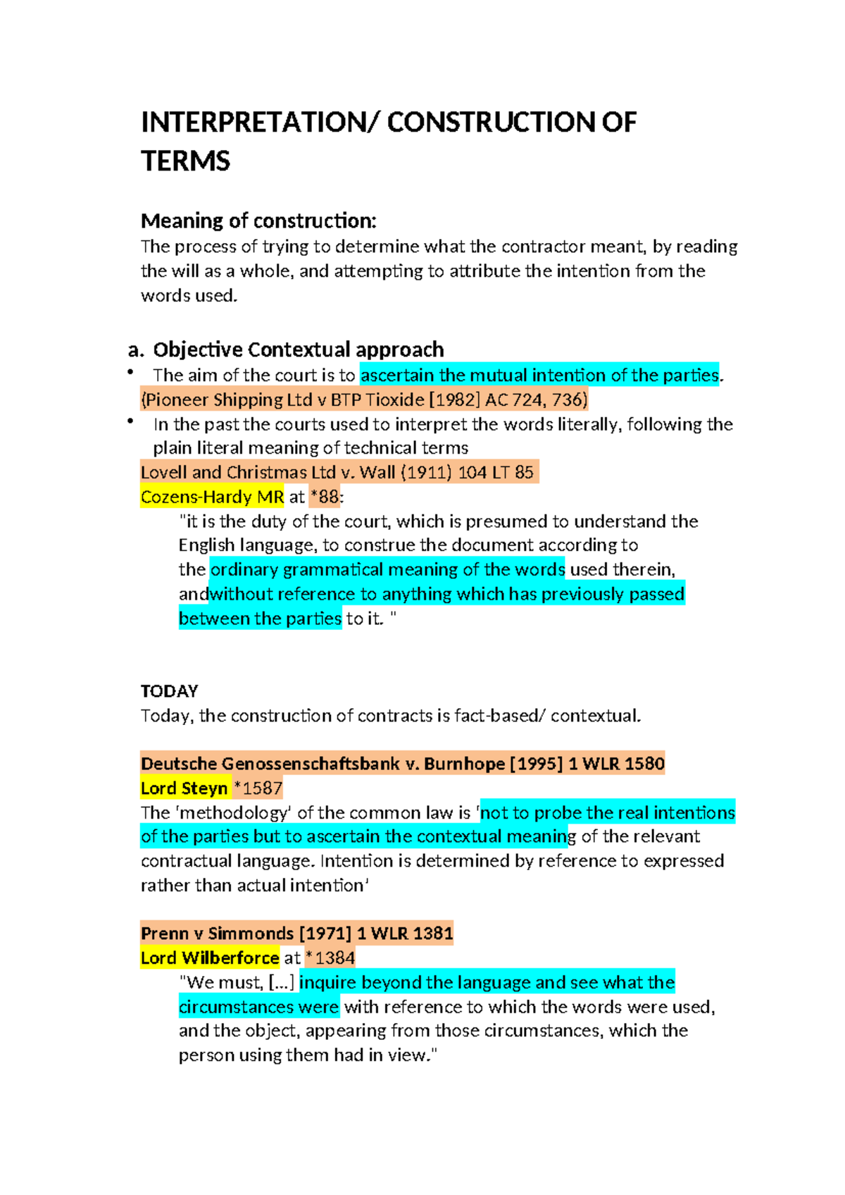 Objective construction and exclusion clauses - INTERPRETATION ...