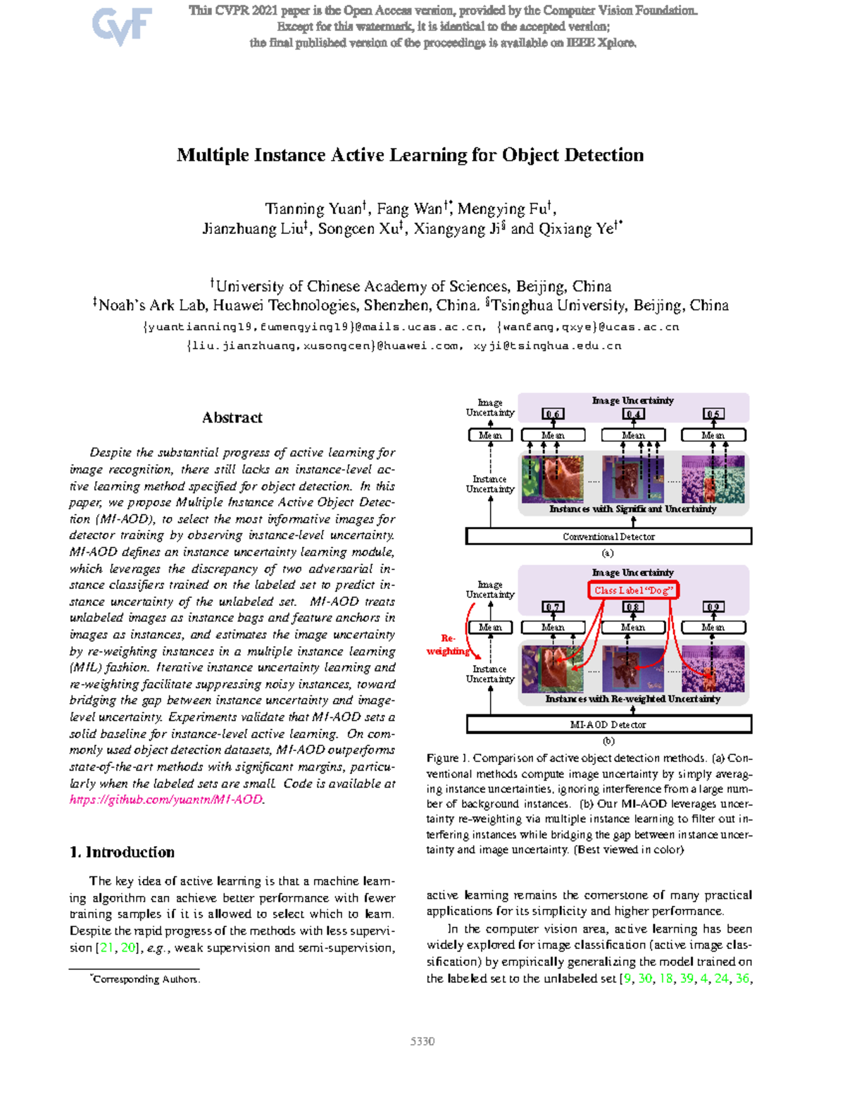 Yuan Multiple Instance Active Learning for Object Detection CVPR 2021 paper - Multiple Instance ...
