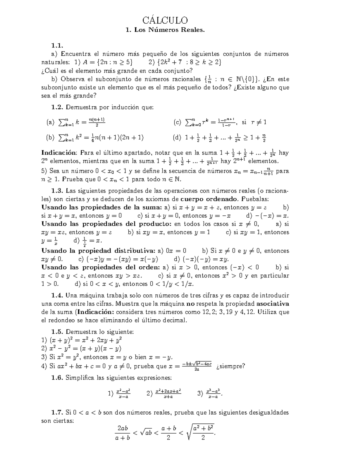tema 1 de calculo informatica - Cálculo - UCM - Studocu