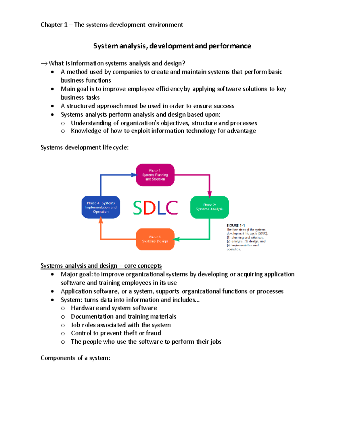 Review Midterm Notes - Chapter 1 – The systems development environment ...