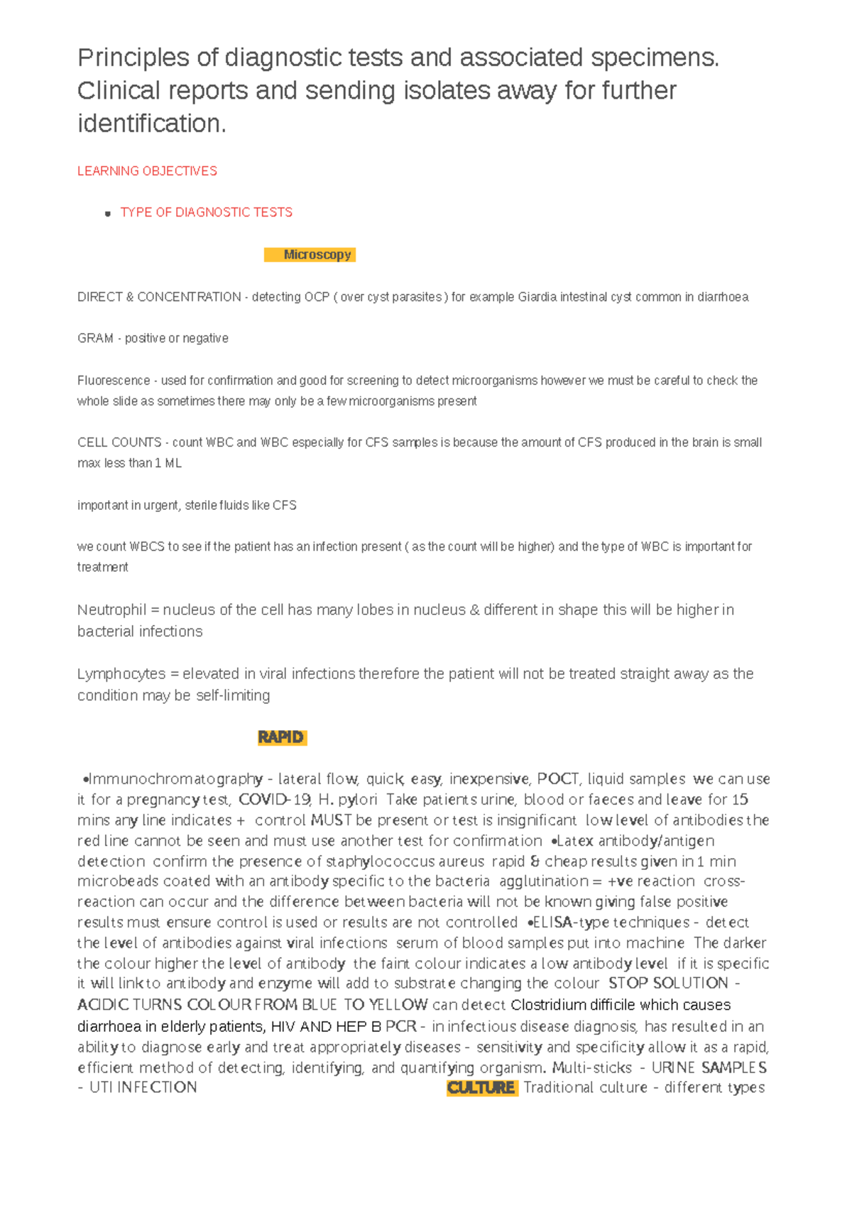 Diagnostic testing principles - Principles of diagnostic tests and ...