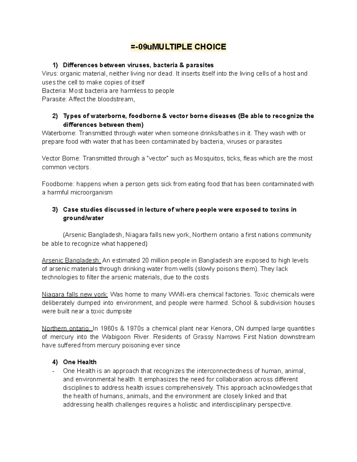 Es110 exam notes - =-09uMULTIPLE CHOICE Differences between viruses ...