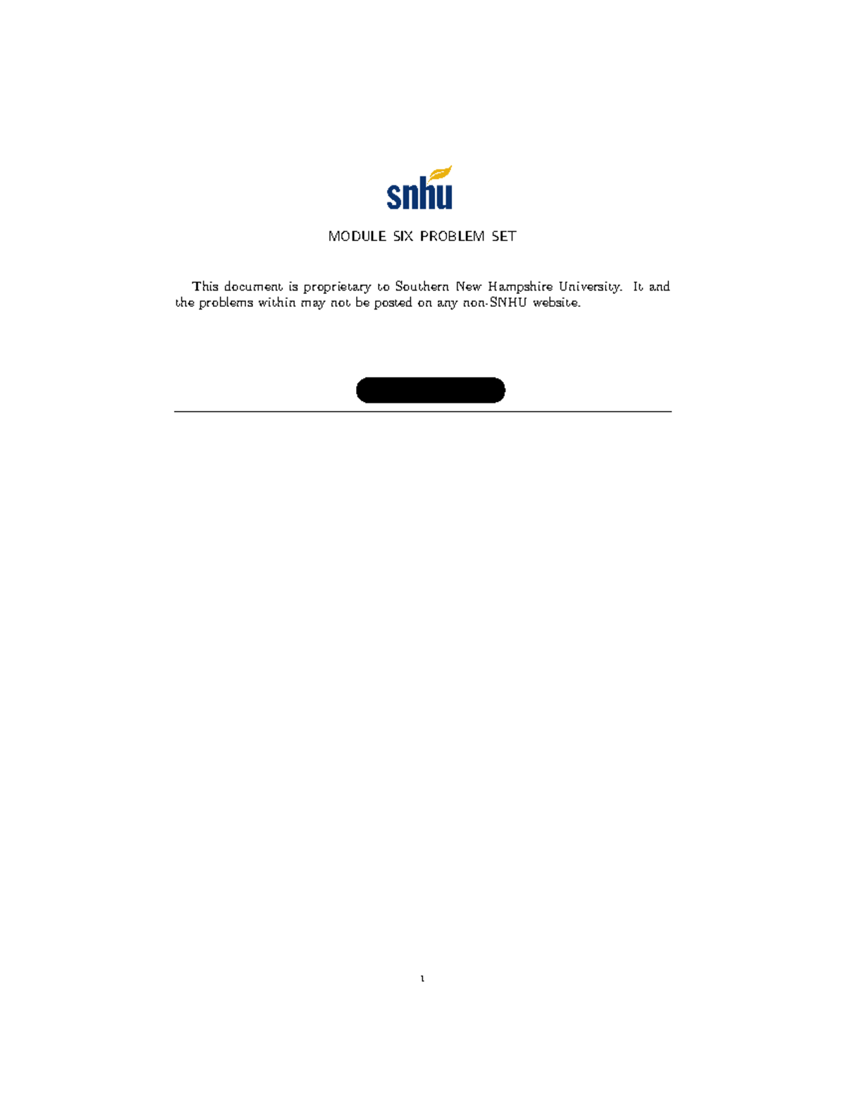 Module 6 assignment - MODULE SIX PROBLEM SET This document is ...
