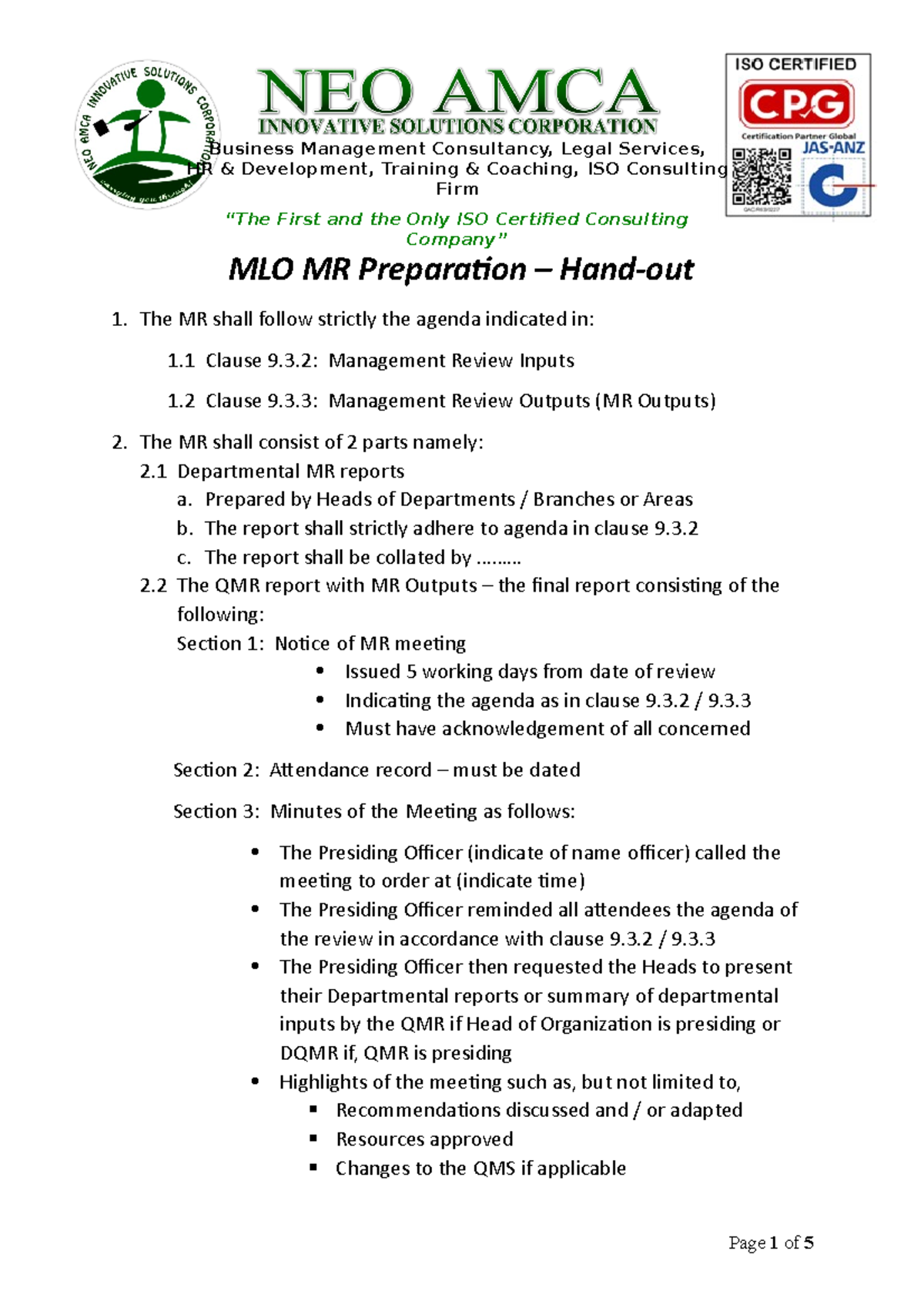 MR-Preparation-MLO - ISO STANDARD - MLO MR Preparation – Hand-out The ...