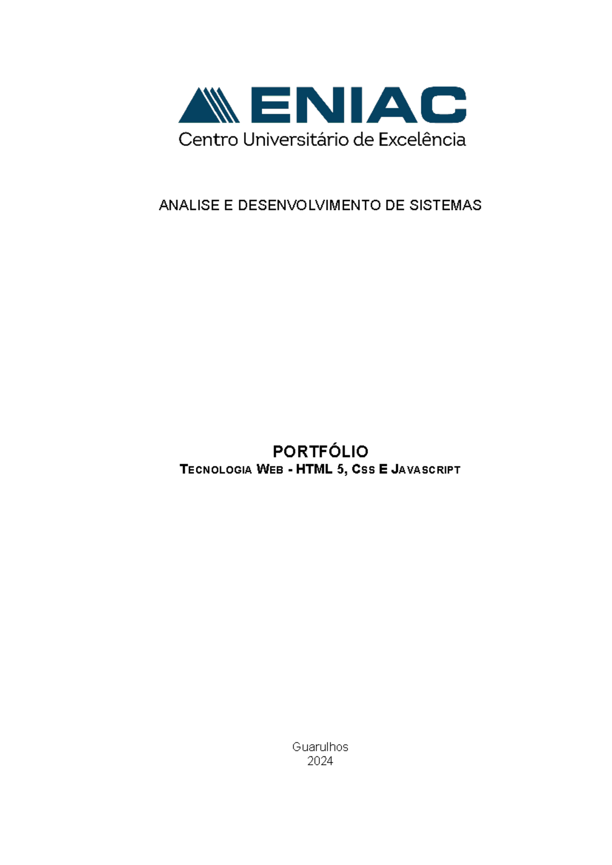 Portfólio Tecnologia Web Html5 Css Javascript Analise E Desenvolvimento De Sistemas PortfÓlio