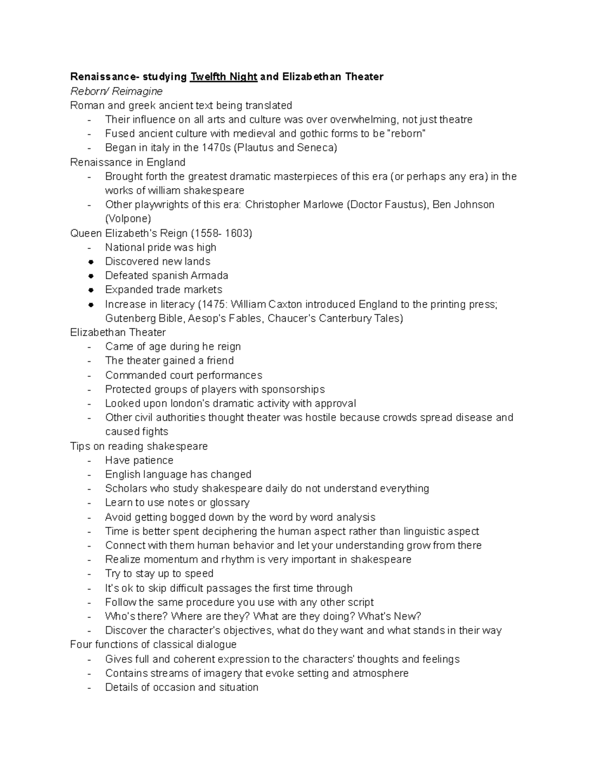 Twelfth Night - Play Analysis with Professor Lisa Devine - Renaissance ...