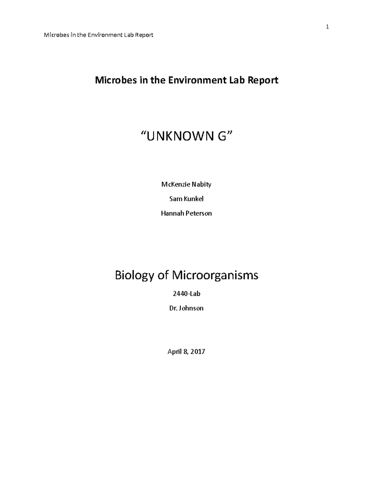 Microbes in the Environment Presentation - 1 Microbes in the ...