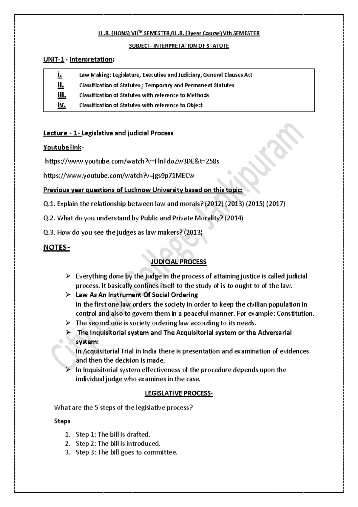 1804 - LL. (HONS) VIITH SEMESTER/LL. (3year Course) Vth SEMESTER ...