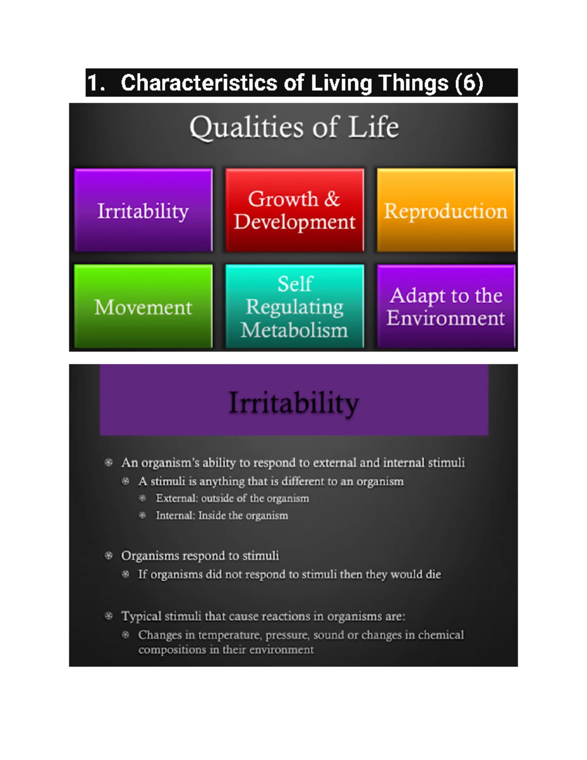 Introduction To Anatomy Physiology - 1. Characteristics of Living ...