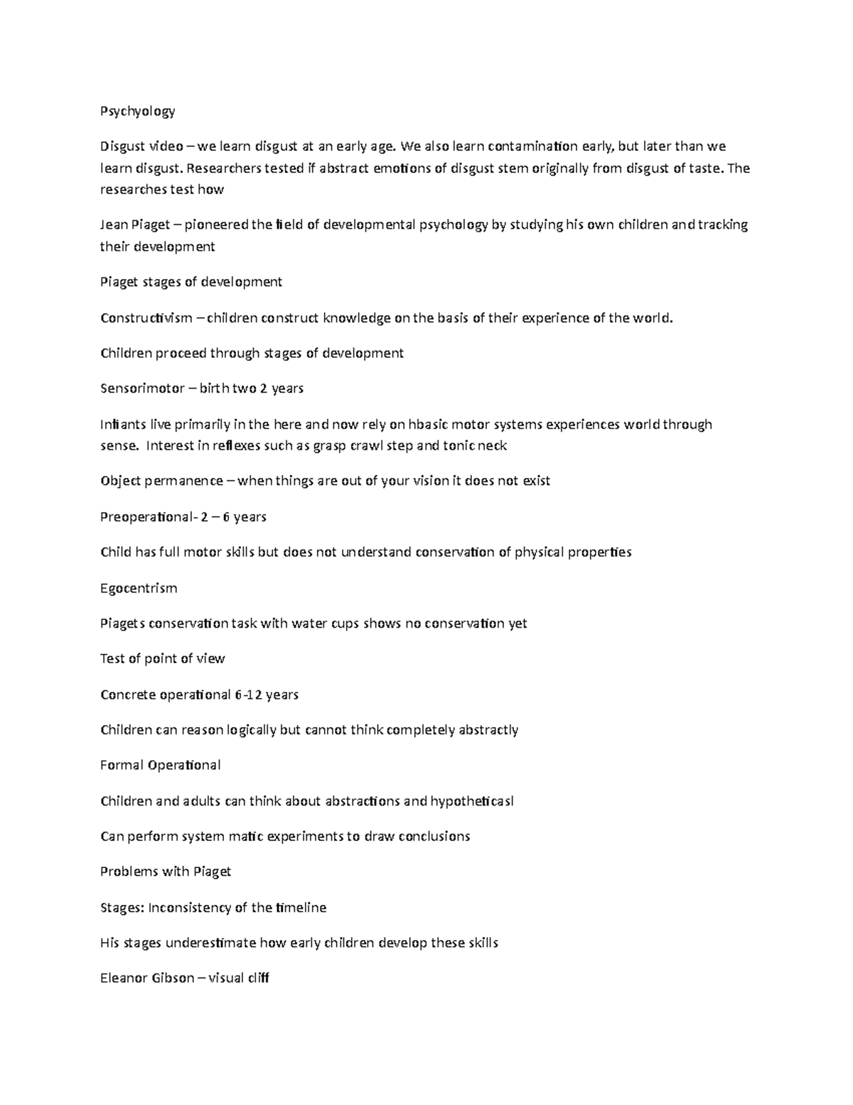 Lecture notes, lecture 11 - Psychyology Disgust video we learn disgust ...