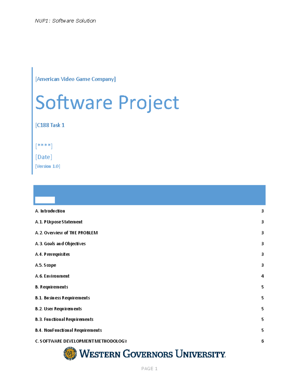 C188 - Task 1 C188 - NUP1: Software Solution [American Video Game ...