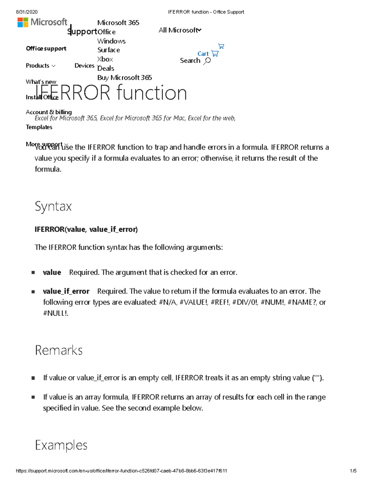 Iferror Function Office Support Office Support Whats New Install Office Account And Billing
