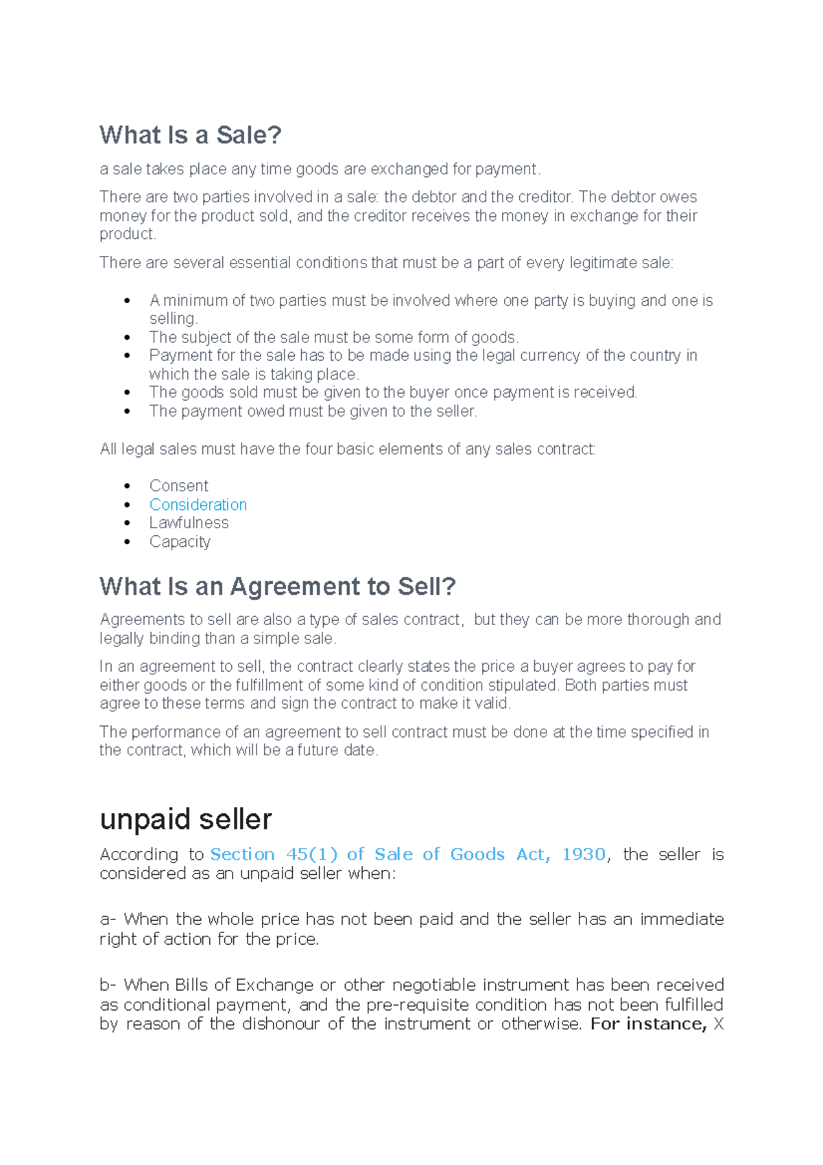 Sale of Goods Act - sales of good act - What Is a Sale? a sale takes ...