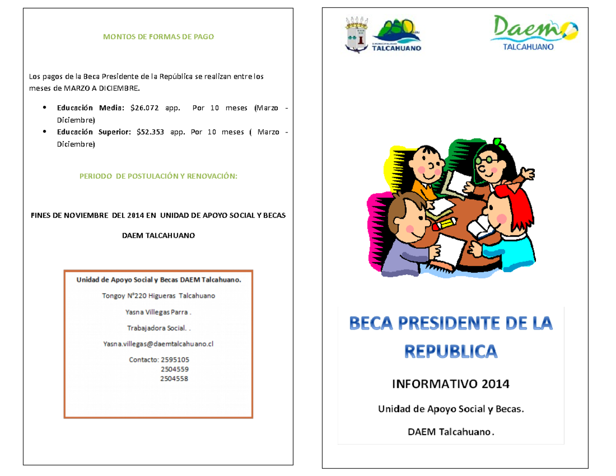 Formato Diptico - GDFGF - MONTOS Y FORMAS DE PAGO MONTOS DE FORMAS DE ...