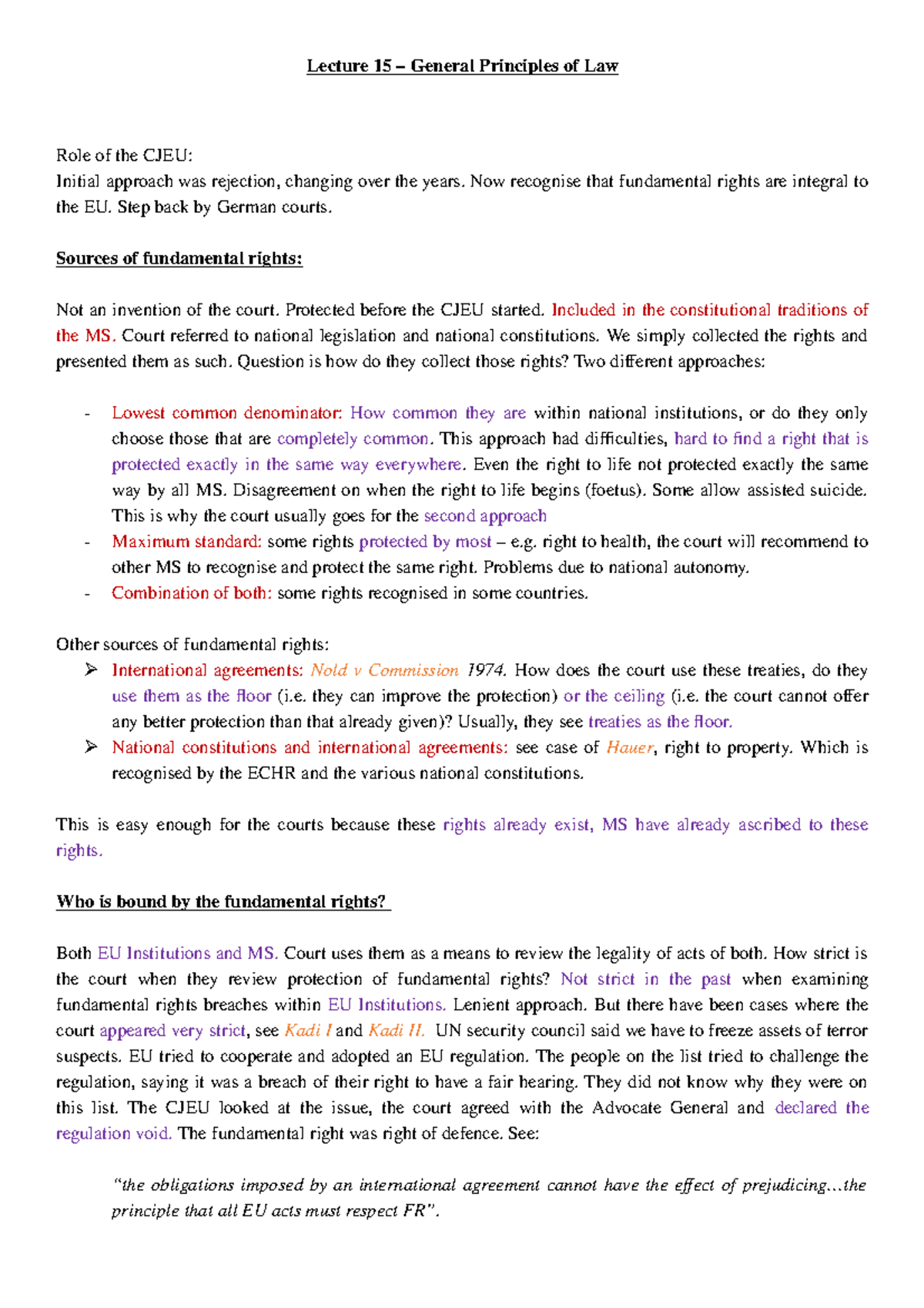Law and Policy of the European Union – General Principles of Law and ...