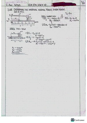 HW #8 - Fall 2022 CE 274 Assignment # 8 - E M 274 - Studocu