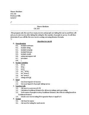 CSC 211 Lab 1 - CSC 211 Lab 1 - CSC 211 Lab 1 Mahmood Gheith #include #include using namespace ...
