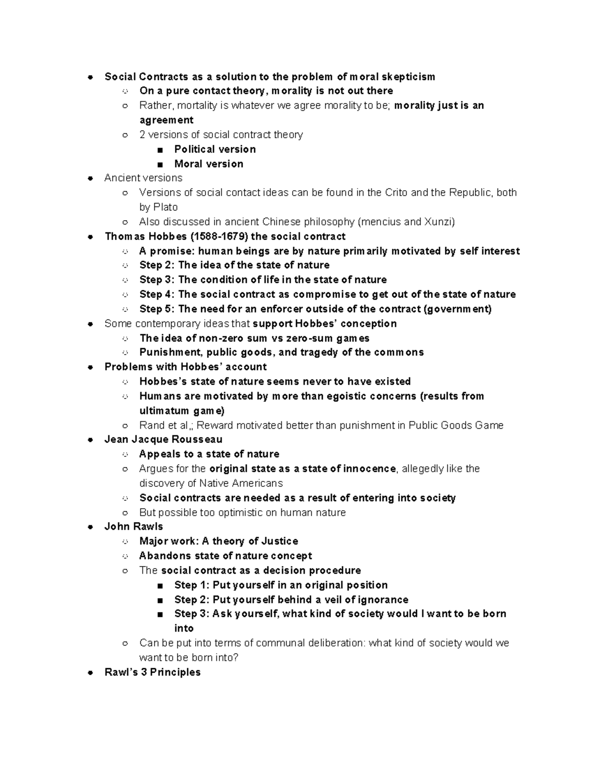 Lecture 3 Justice and Social Contract - Social Contracts as a solution ...