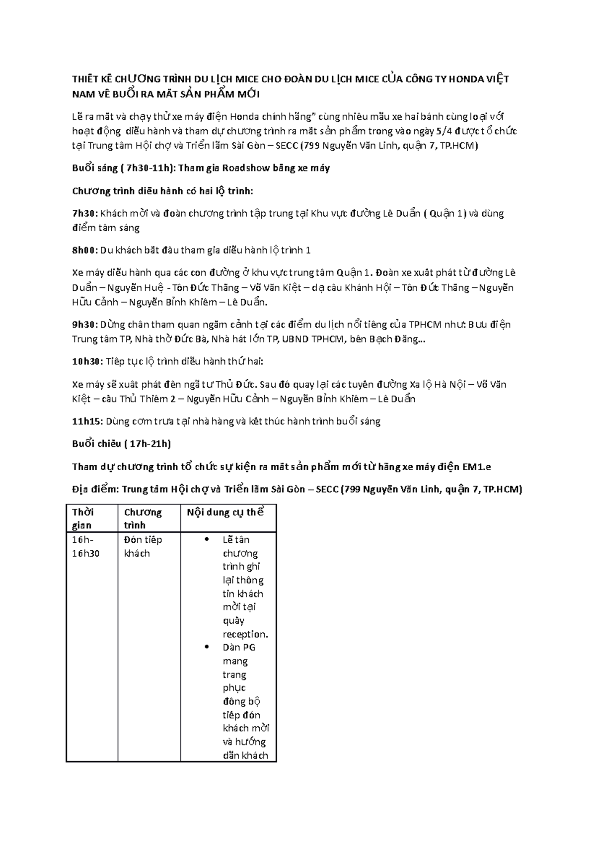 BT2 Dulichmice - du lich - THIẾẾT KẾẾ CH ƯƠNG TRÌNH DU L CH MICE CHO ĐOÀN DU L CH MICE C Ị Ị ỦA ...