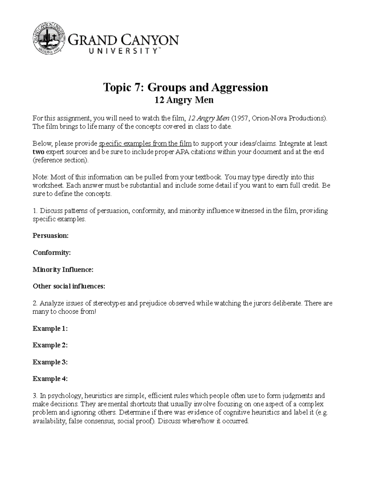 PSY362-RS-12Angry Men - Topic 7: Groups and Aggression 12 Angry Men For ...