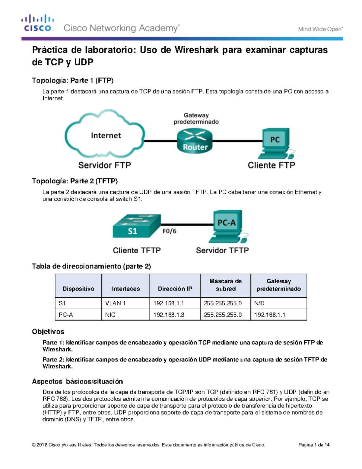 9.2.4.3 Lab - Using Wireshark to Examine TCP and UDP Captures - Práctica de laboratorio: Uso de ...