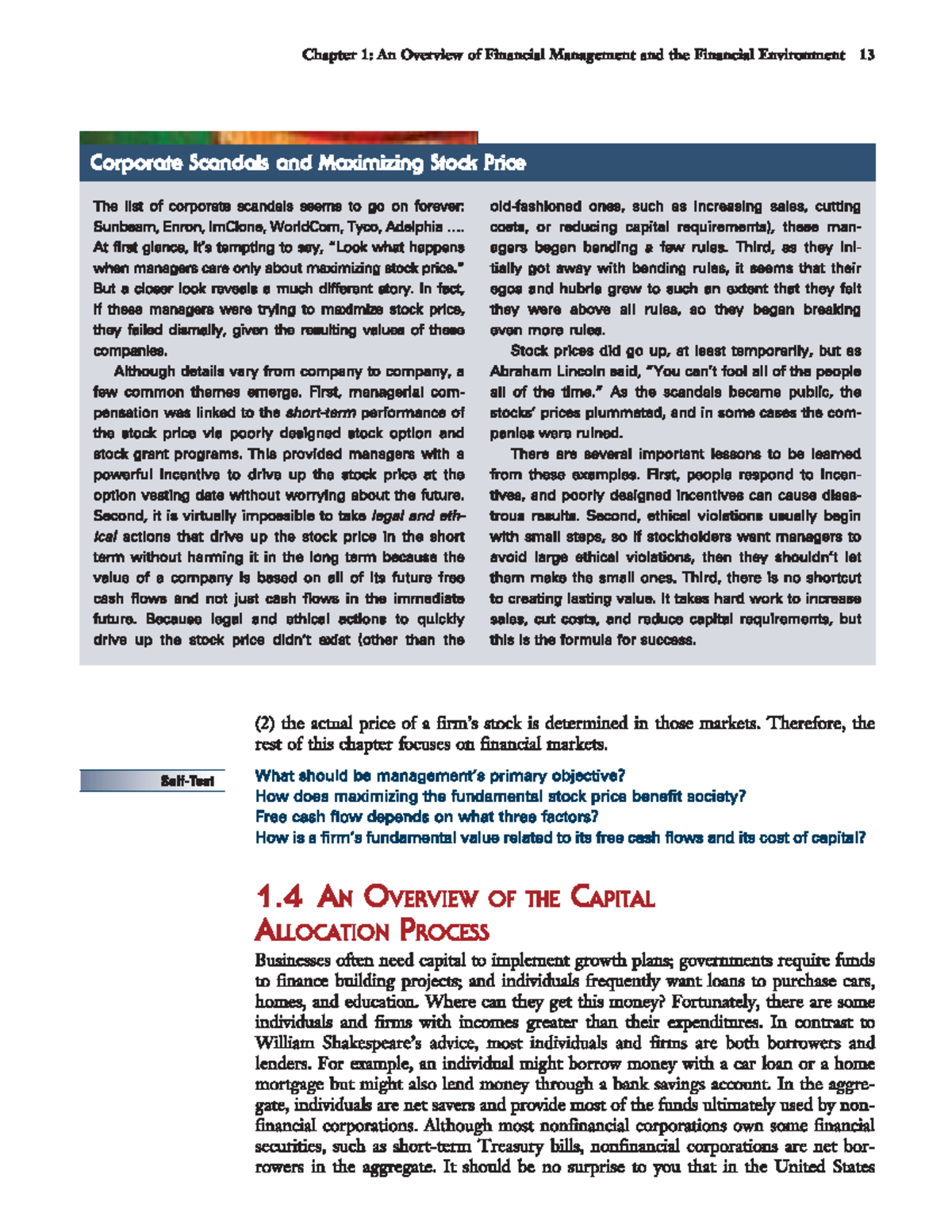 Week 3 Handout (Financial Markets and Securities) - Business Finance ...