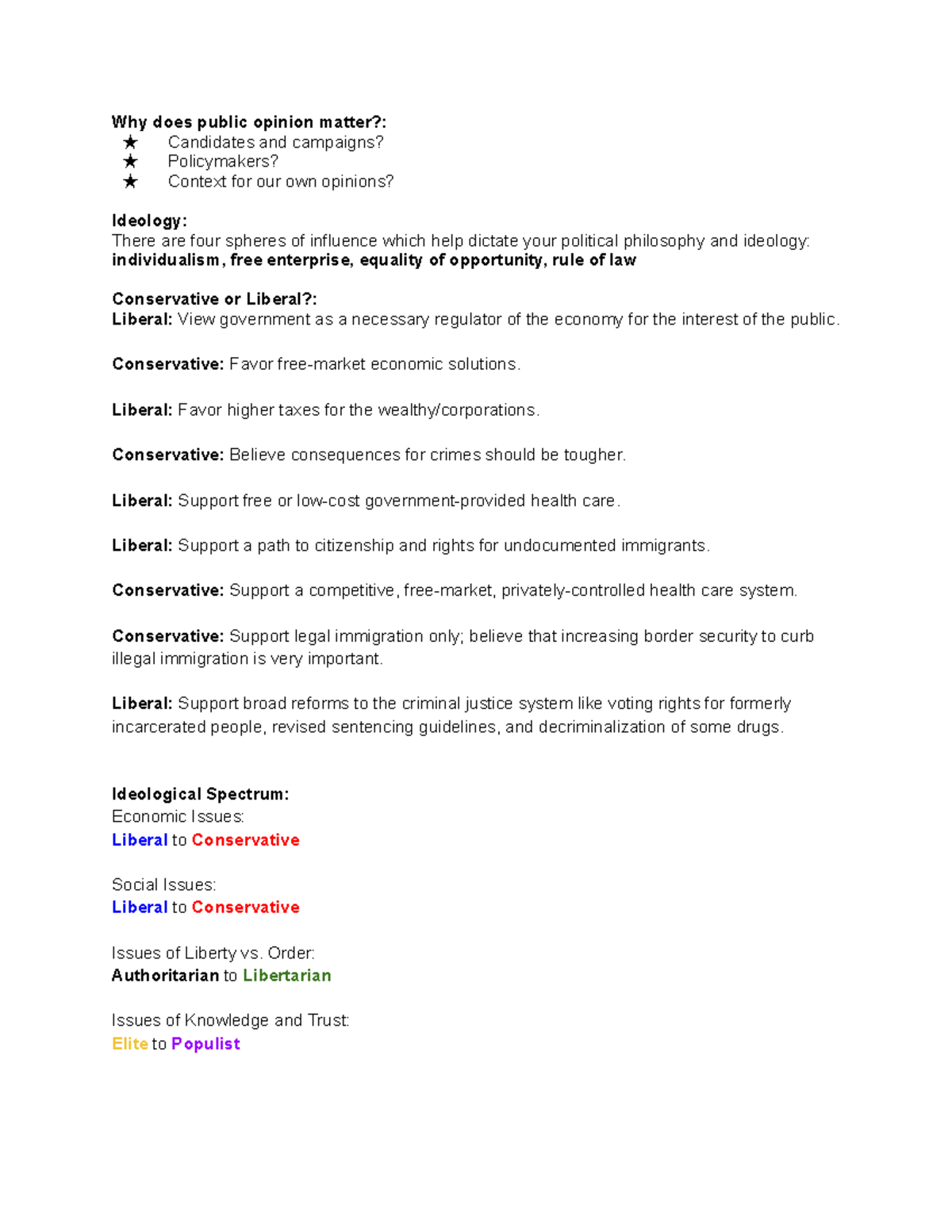 AP US Gov Unit 4 Public Opinion and Policy Reading Notes - Why does ...