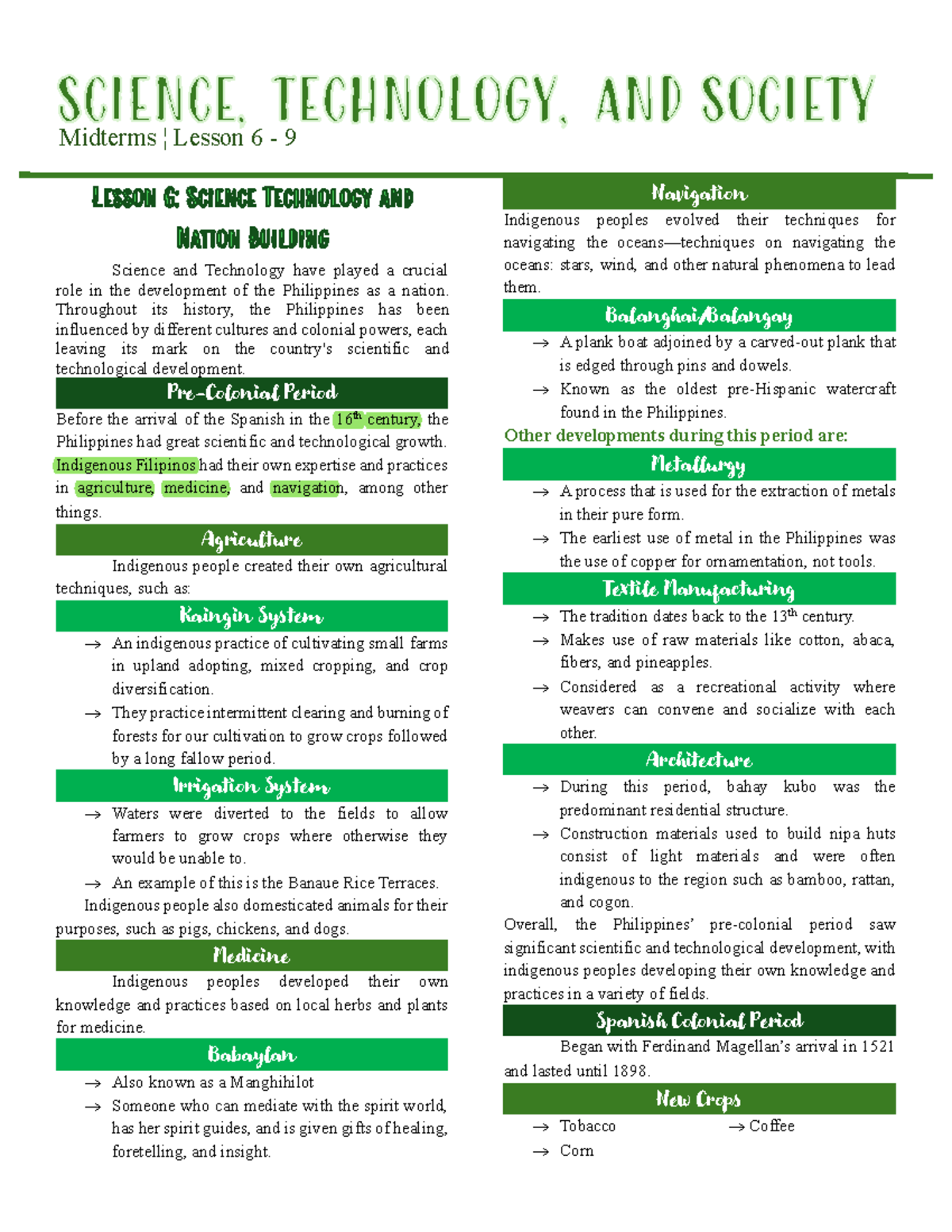 STS Midterms, Lesson 6 - 9 - Midterms ¦ Lesson 6 - 9 Lesson 6: Science ...