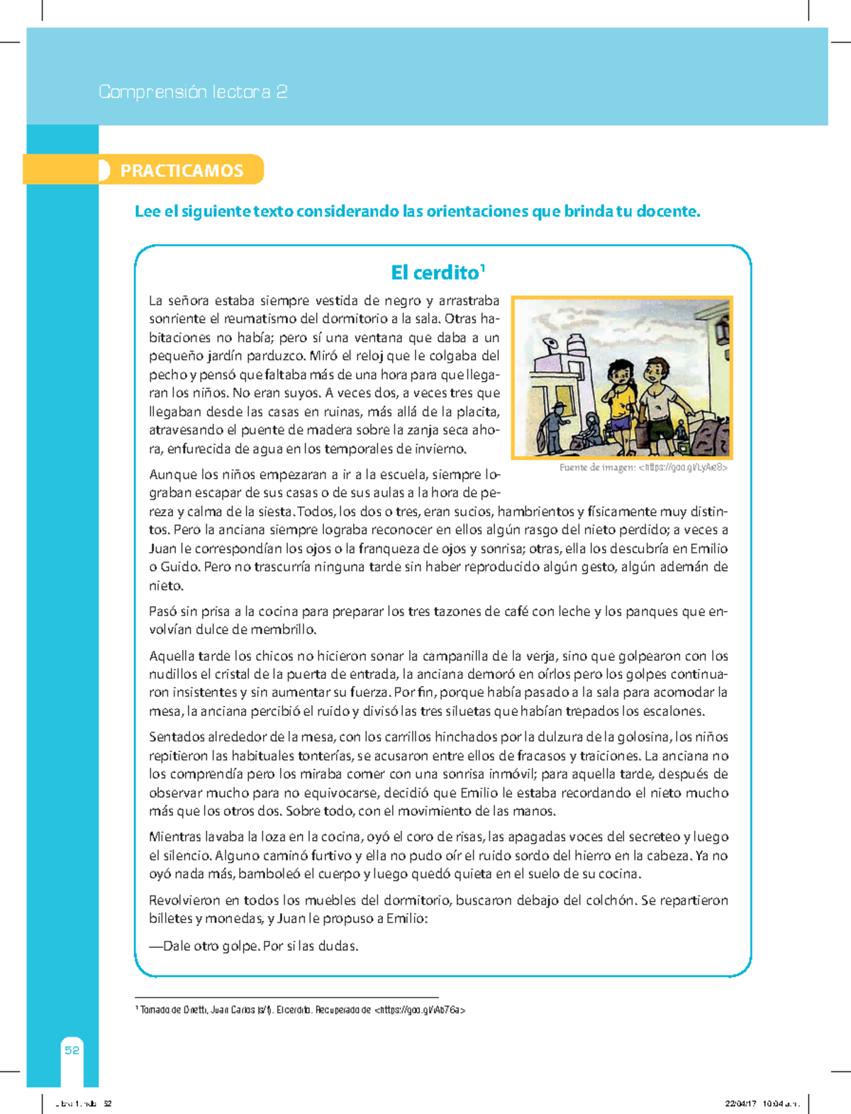 El Cerdito Cuento 52 Comprensión Lectora 2 Lee El Siguiente Texto