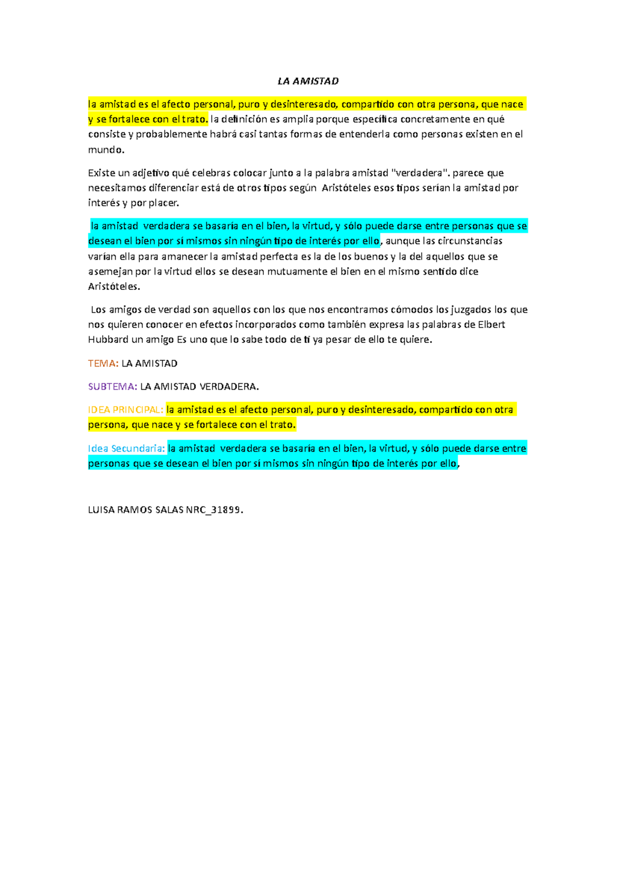 Lenguaje Y Comunicacion - LA AMISTAD la amistad es el afecto personal ...