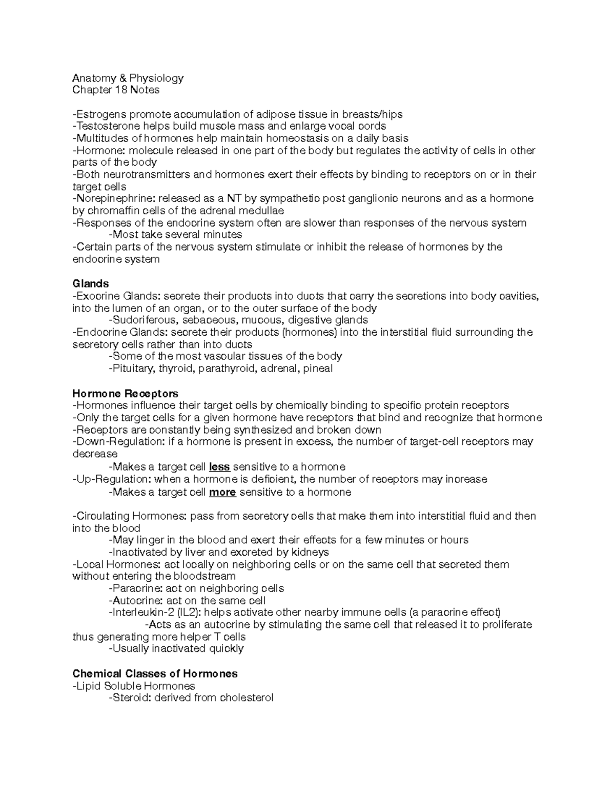 A&P II Chap 18 PDF - Lecture notes Chapter 18 - Anatomy Physiology ...