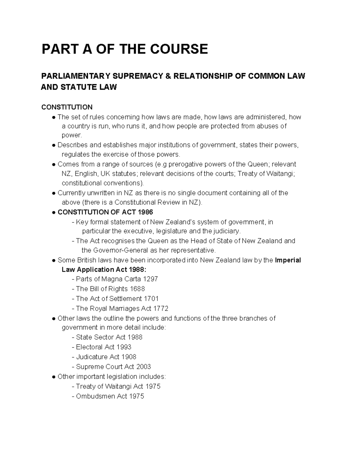 Notes LAW121 (A+ NOTES!) - Law and Society - AucklandUni - Studocu