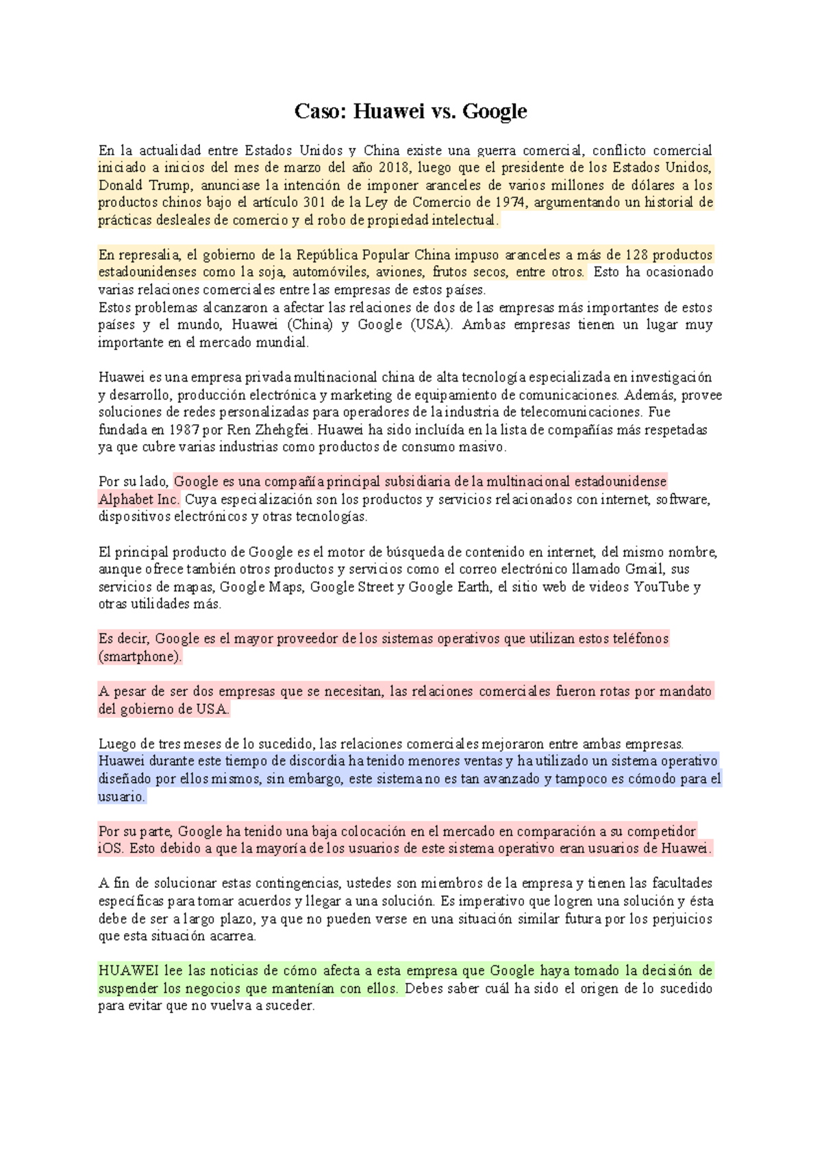 Negociación Google VS Huawei - Caso: Huawei vs. Google En la actualidad ...