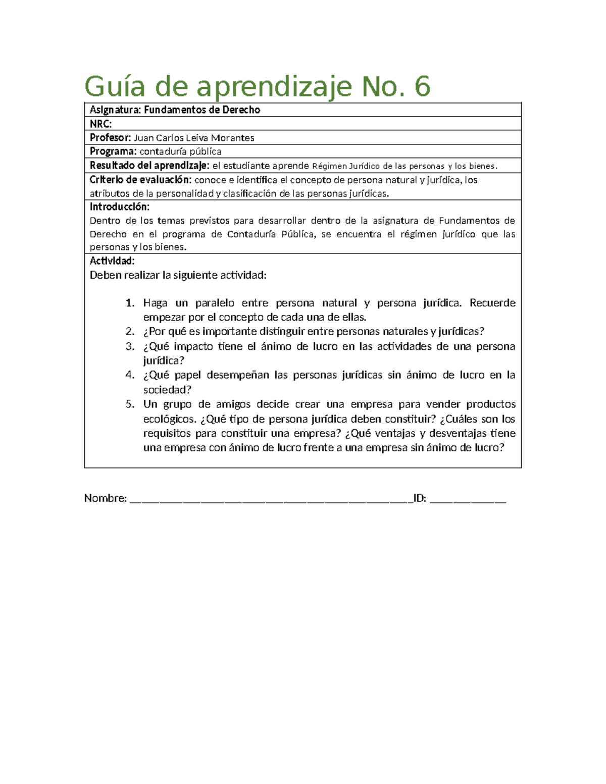 Null - dsjsjs sjssjssk ssjsj - Guía de aprendizaje No. 6 Asignatura ...