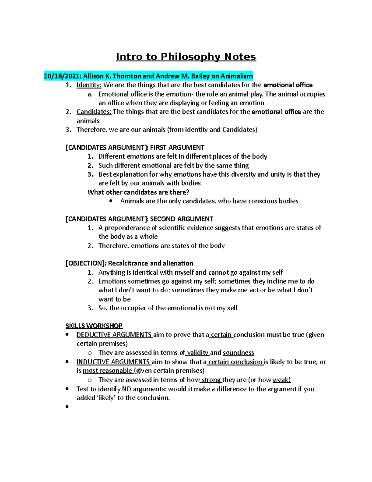 Philosophy Notes - Juan Pineros Glasscock - Intro to Philosophy Notes ...