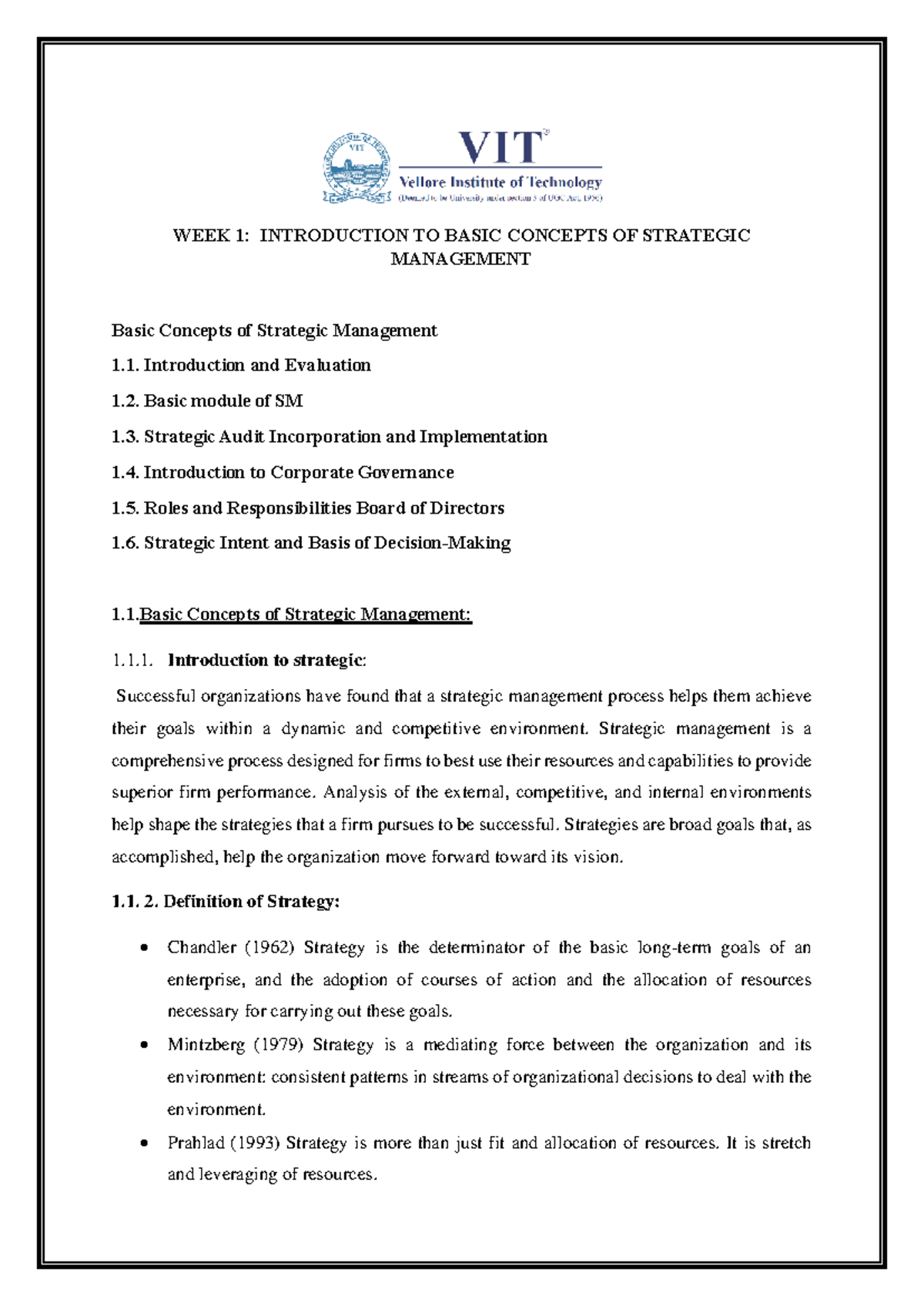 WEEK 1 Introduction TO SM Notes - WEEK 1: INTRODUCTION TO BASIC ...