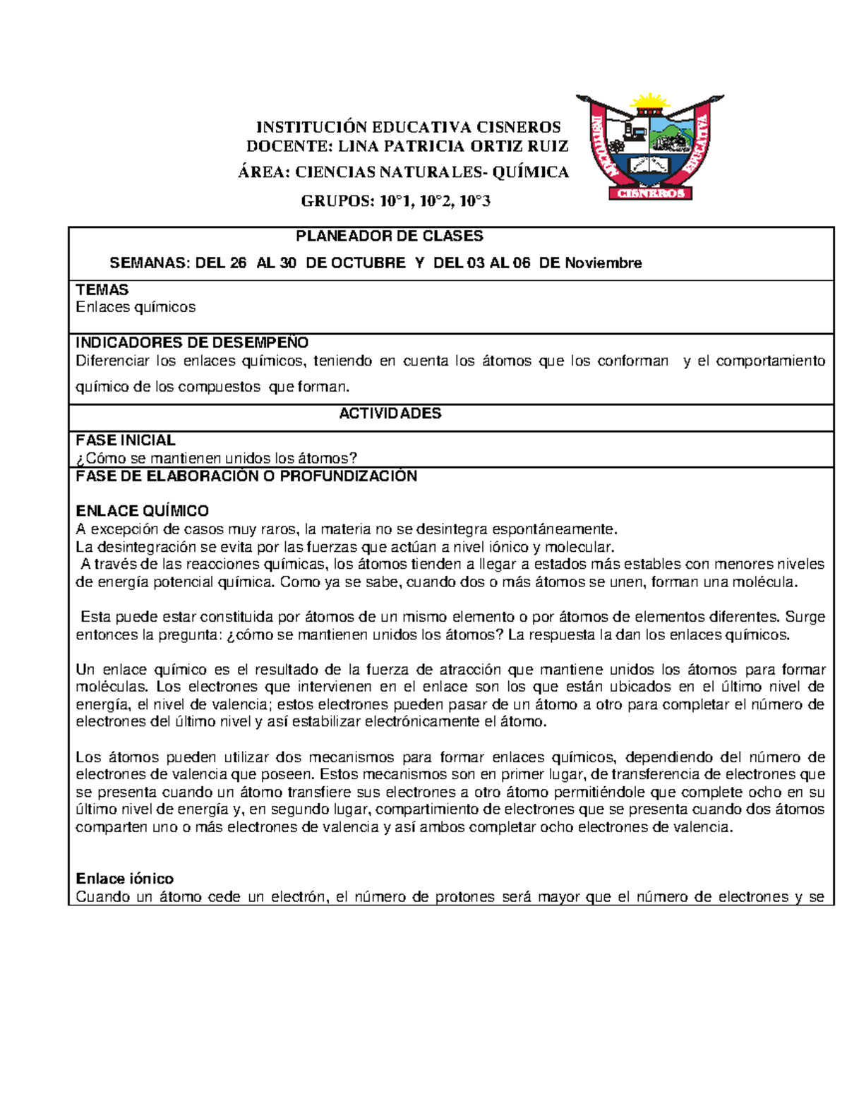 Enlaces Quìmicos # 2 - Warning: TT: undefined function: 32 CONVIVEN CIATOLERANCIA INSTITUCIÓN ...