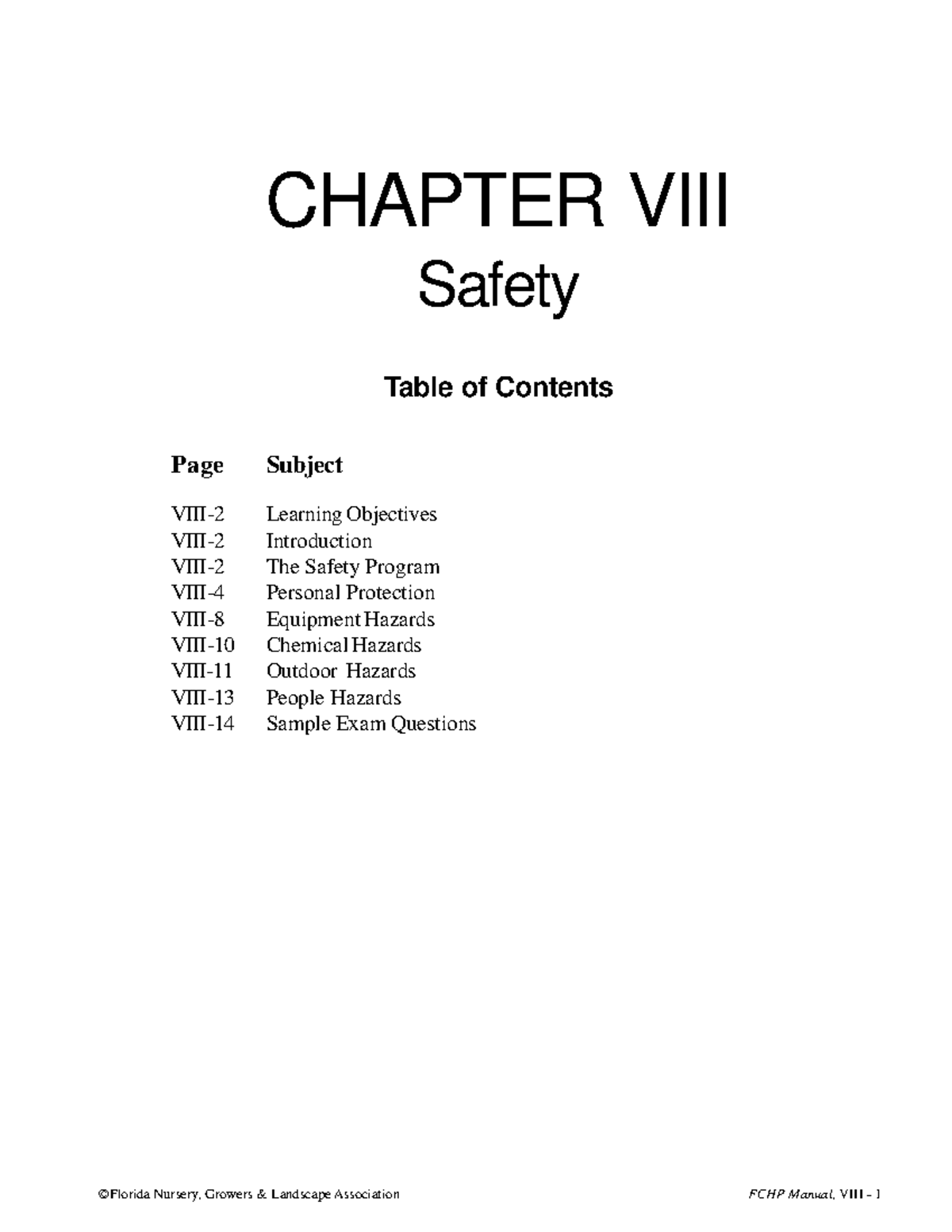 Chapter 8 Safety - ©Florida Nursery, Growers & Landscape Association ...