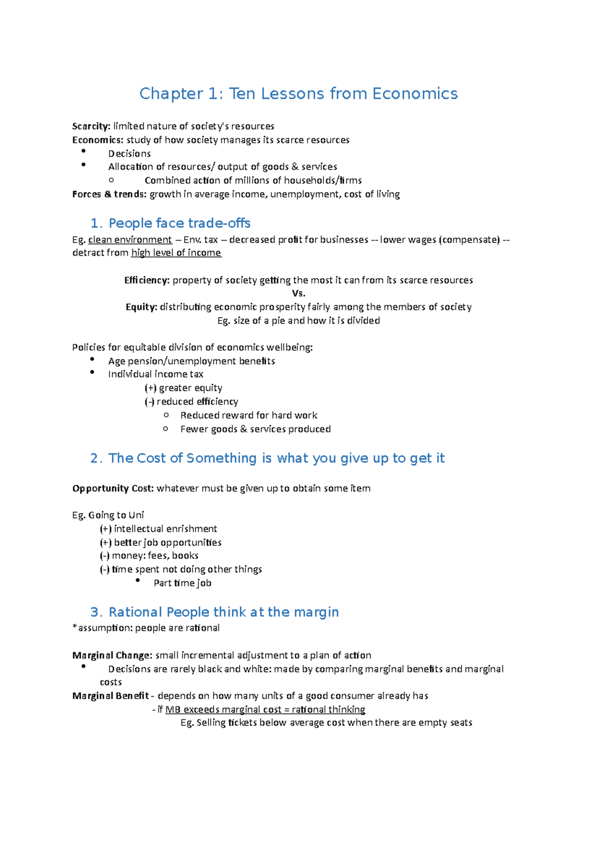 Summary Principles Of Microeconomics - Summary Of Chapters 1-7 ...